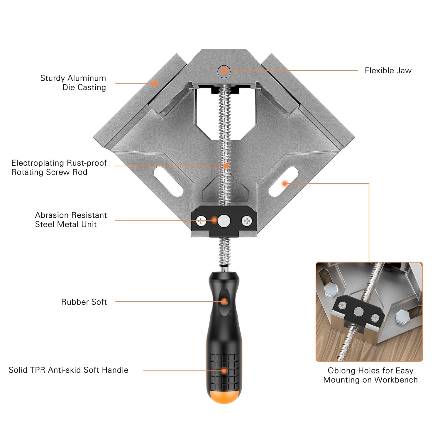 Right Angle Clamp, Housolution [4 PACK] Single Handle 90° Aluminum ...