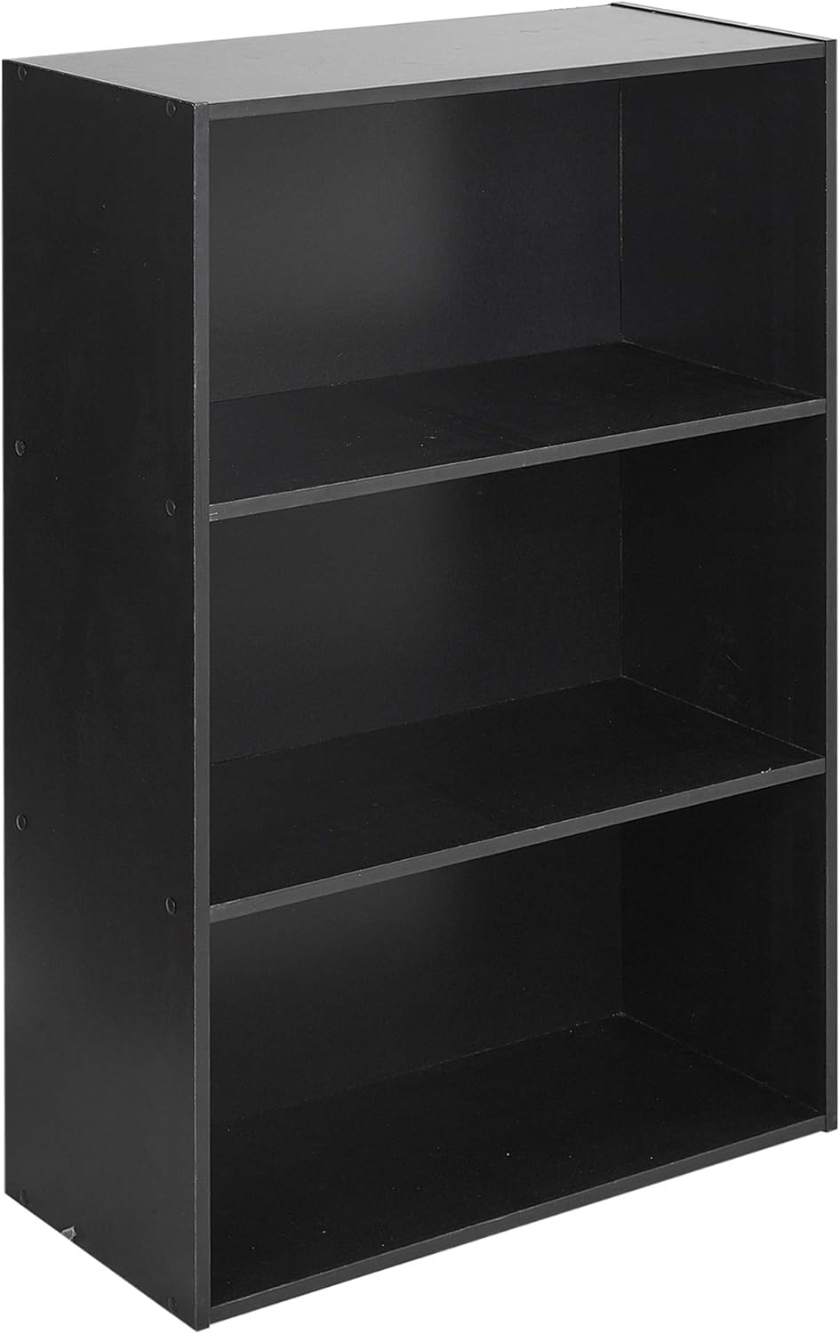 URBNLIVING Oslo Wide 3 Tier Wooden Shelf Bookcase Stand (Black ...