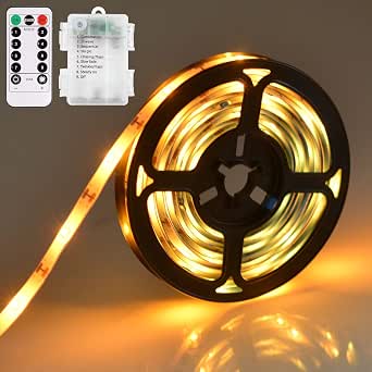LED-list batteridriven, 1 m, 8 lägen, LED-slinga, batteri med timer ...