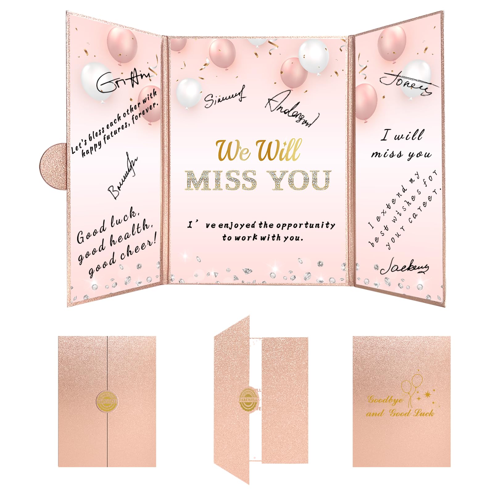 Rose Gold Retirement Party Signature Board Rose Gold Farewell Guest ...