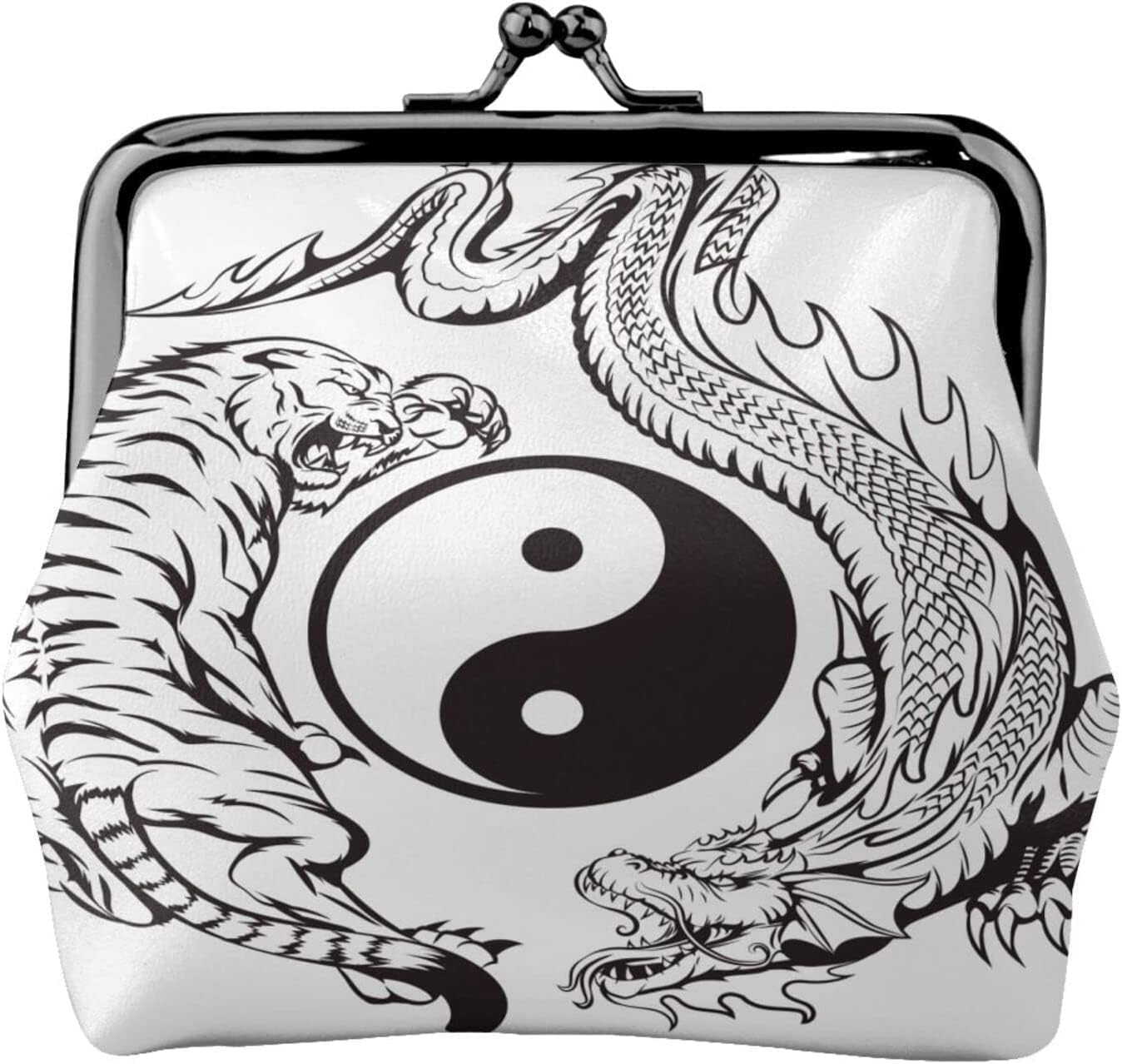 Amazon.com: Chinese Yin Yang Dragon Fighting with Tiger Buckle Leather ...