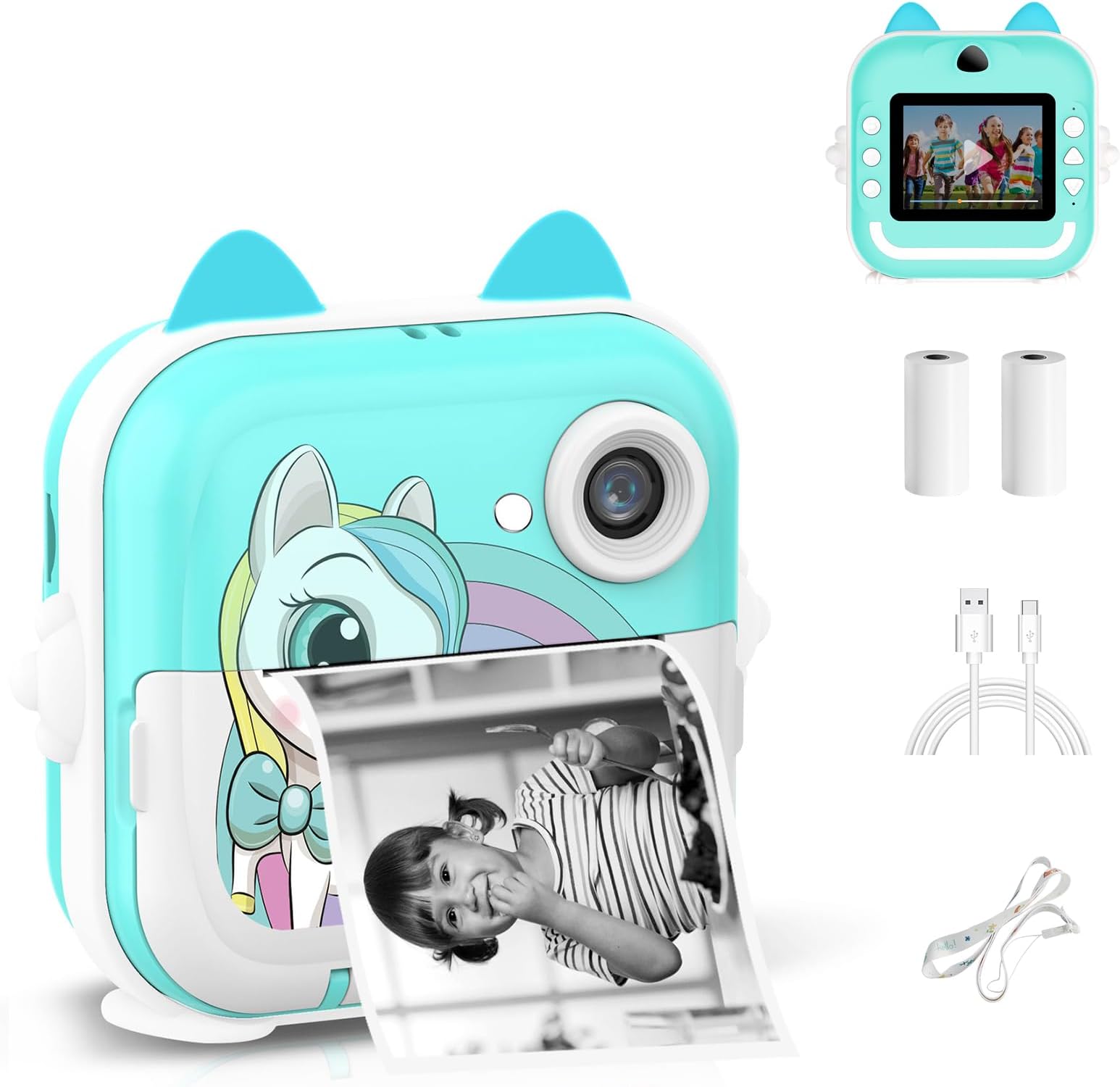 Amazon.com : Instant Print Camera for Kids - 1080P HD, 48MP, 32G Card ...