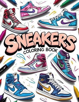 Amazon.com: Sneakers Art Coloring Book: 50 Exclusive Sneaker Designs ...