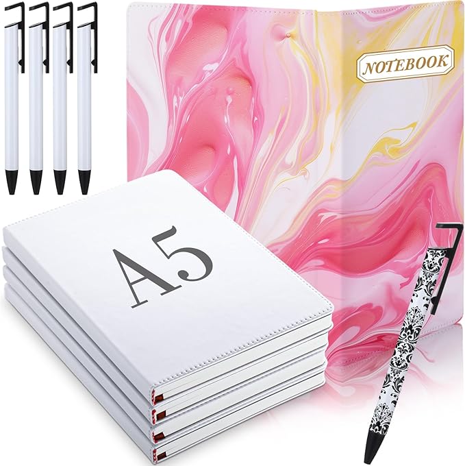 Amazon.com : Honoson 8 Pcs Sublimation Journal Blank Set, Include 4 A5 ...