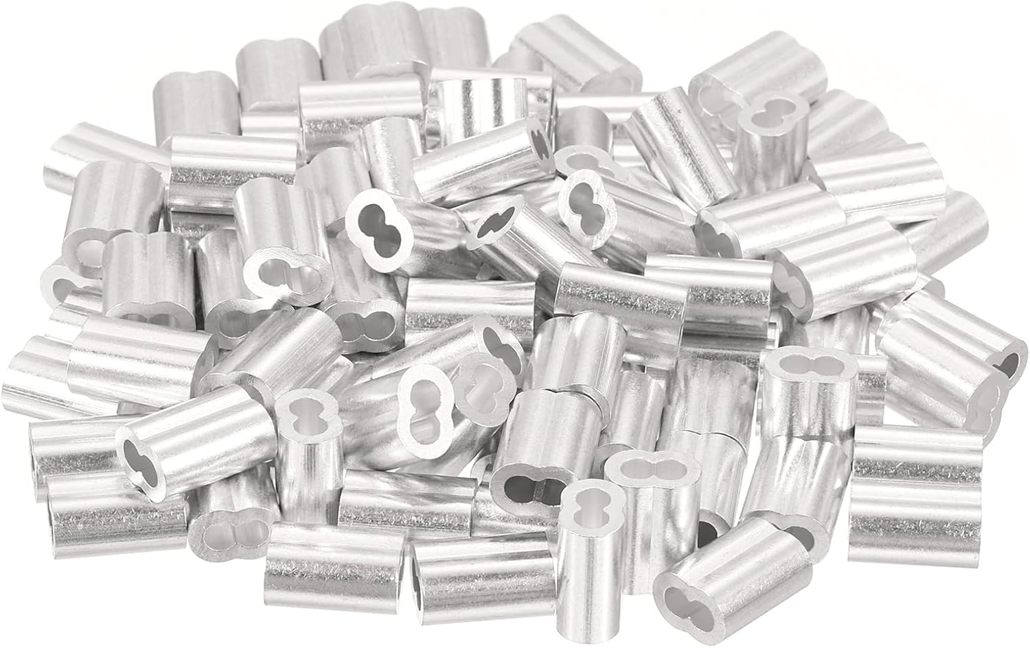 Amazon.com: uxcell 100Pcs Aluminum Crimping Loop Sleeve for 1/8 ...