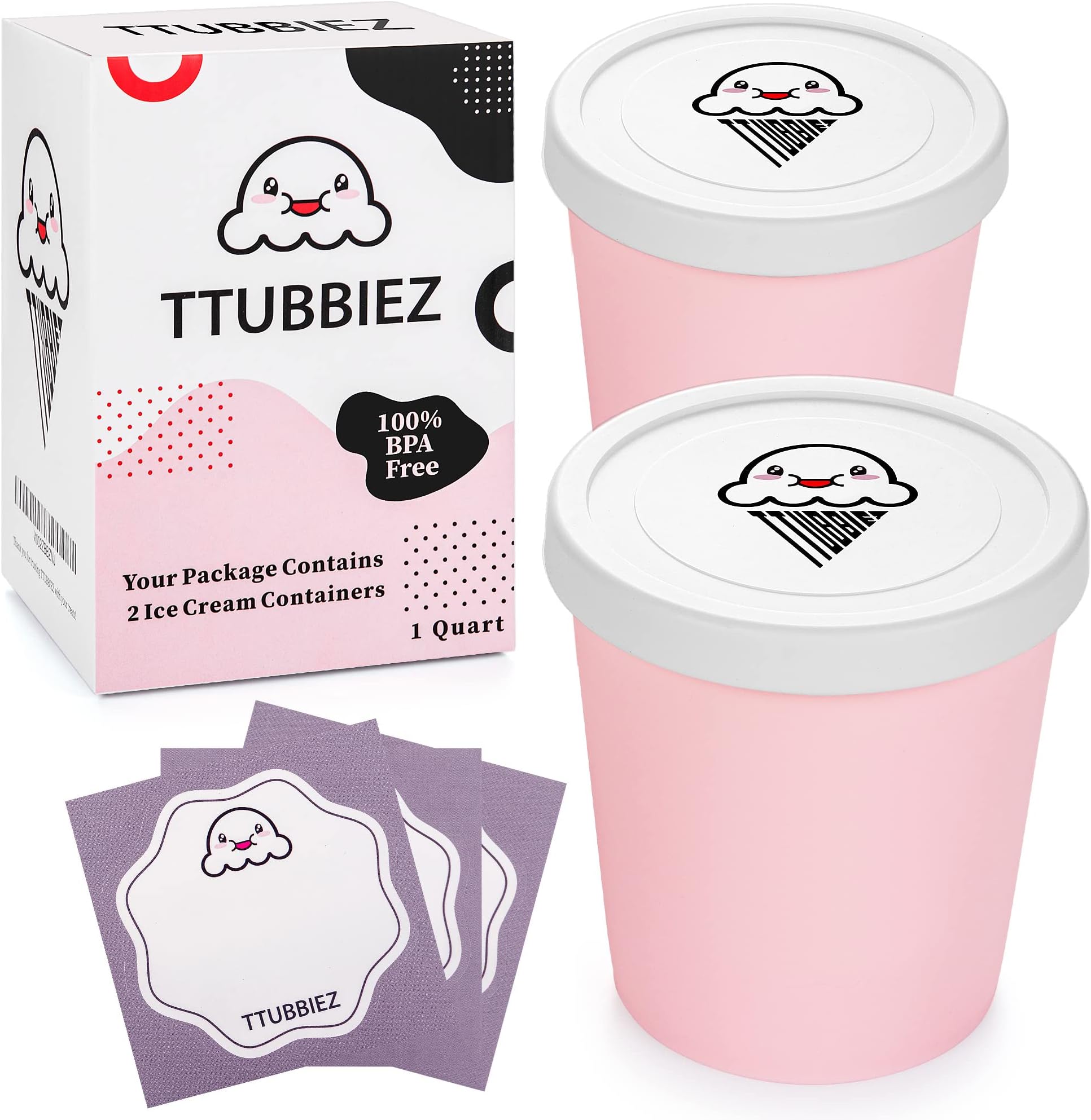 Amazon.com | KOYAIRE Pint Ice Cream Containers for Homemade Ice Cream ...