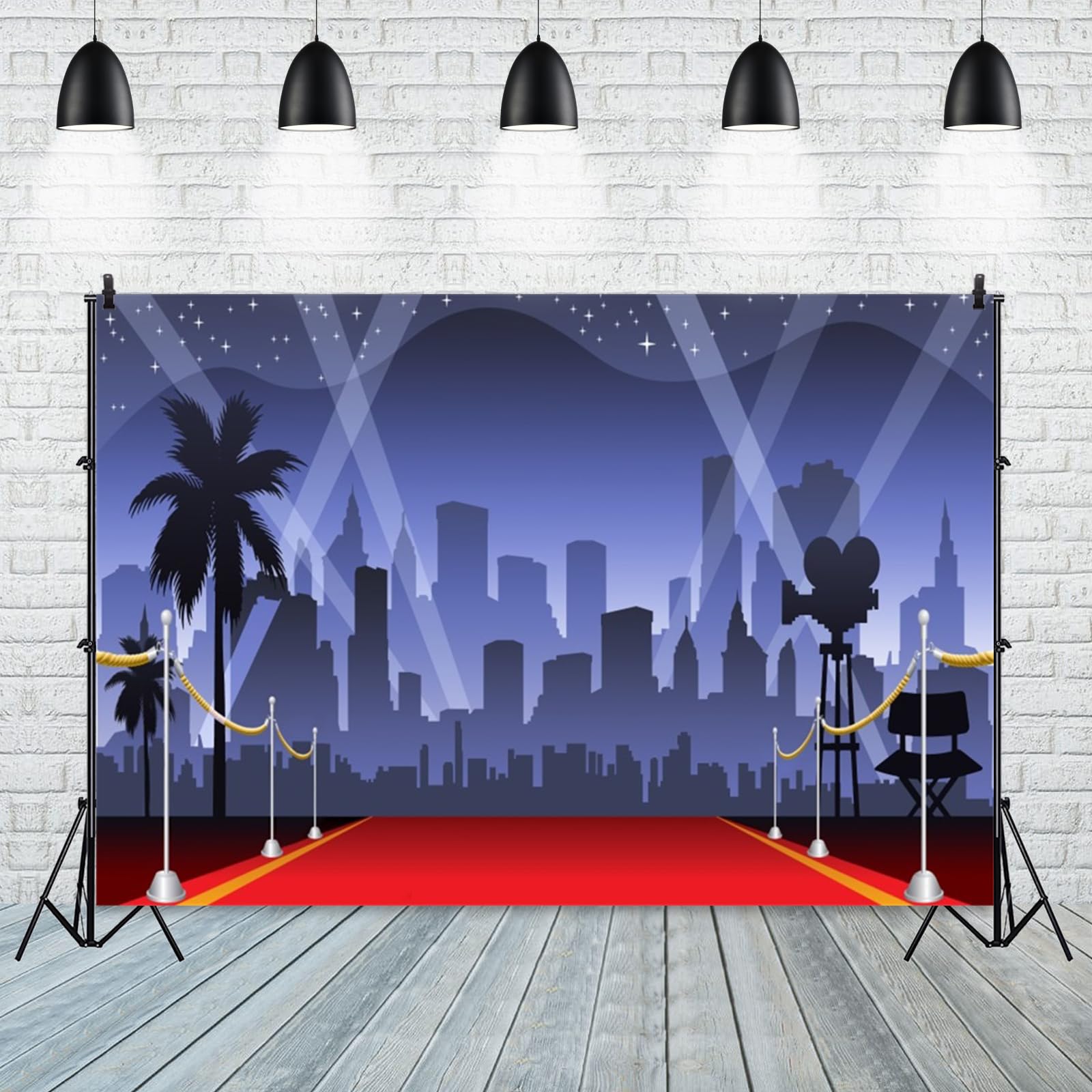 Amazon.com: Leowefowa 7x5ft Vinyl Red Curtain Backdrop Red Carpet ...