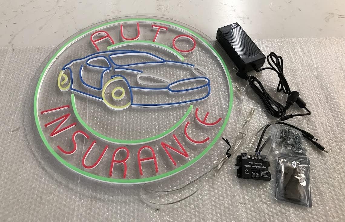 Auto Insurance – Letrero de neón LED de 26 pulgadas de largo x 26 ...