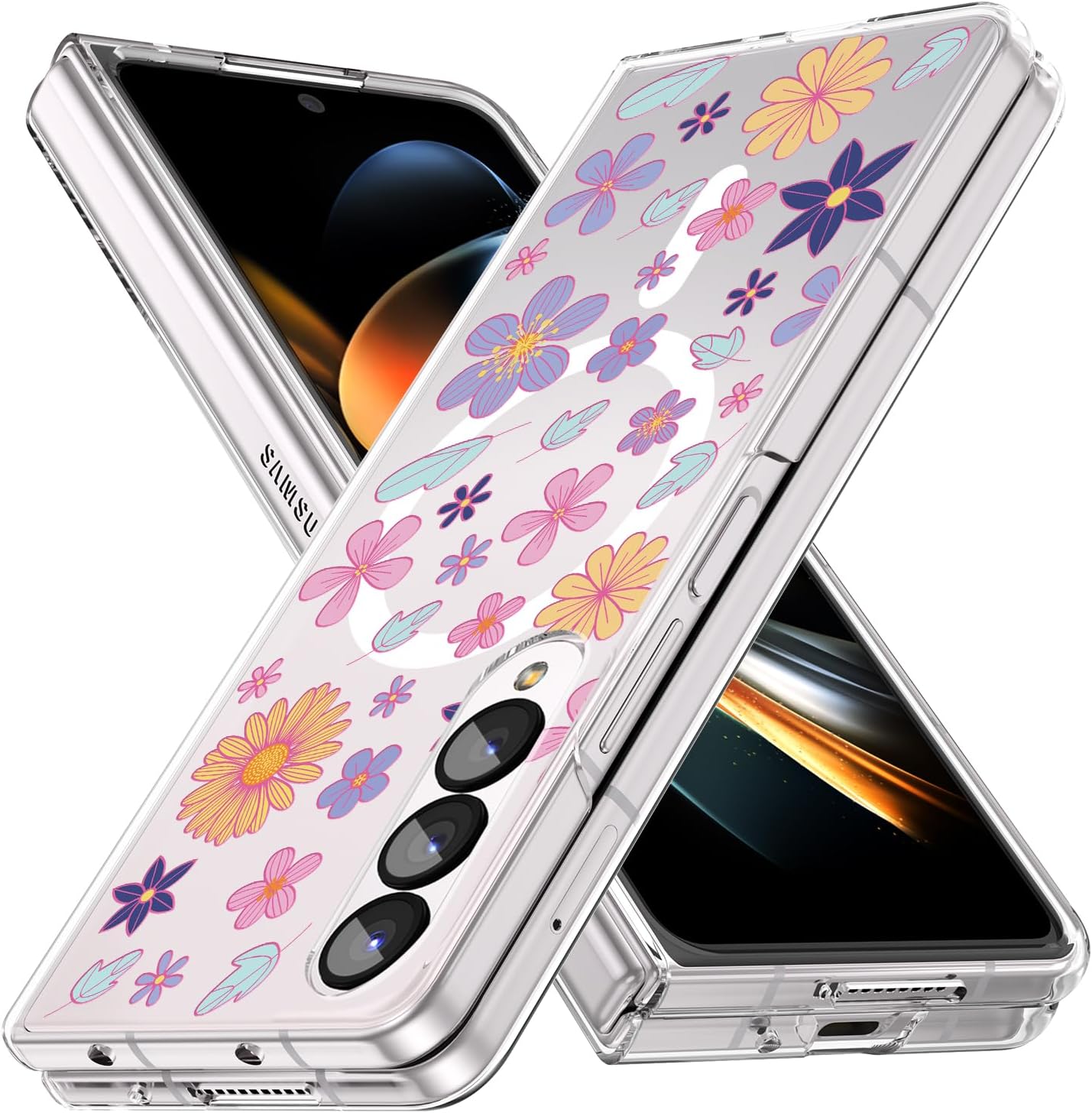 Amazon.com: JUMIUSTNB Magnetic for Galaxy Z Fold 3 Case,Clear Case with ...