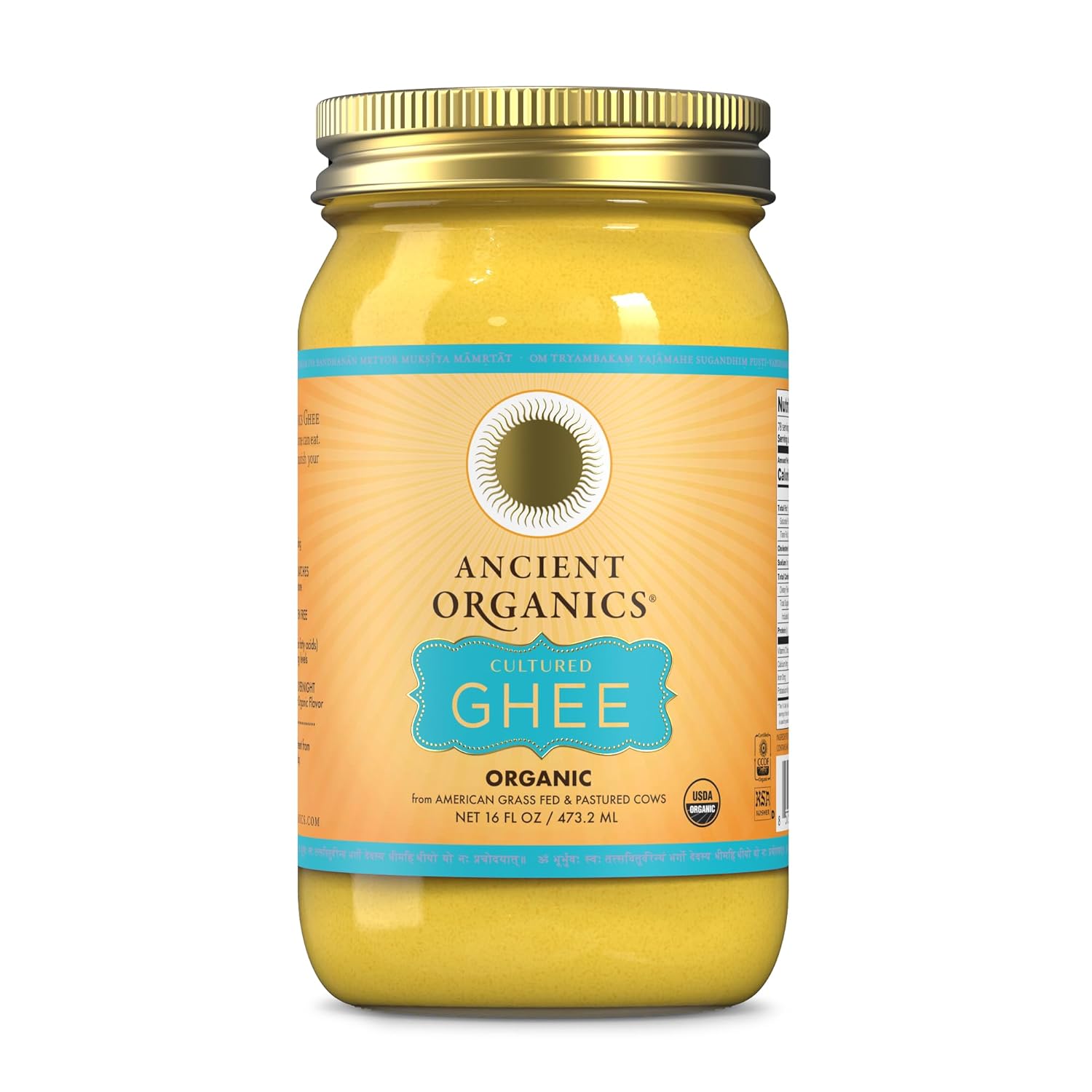 Amazon.com : Ancient Organics Cultured Ghee, Organic Grass Fed Gluten ...