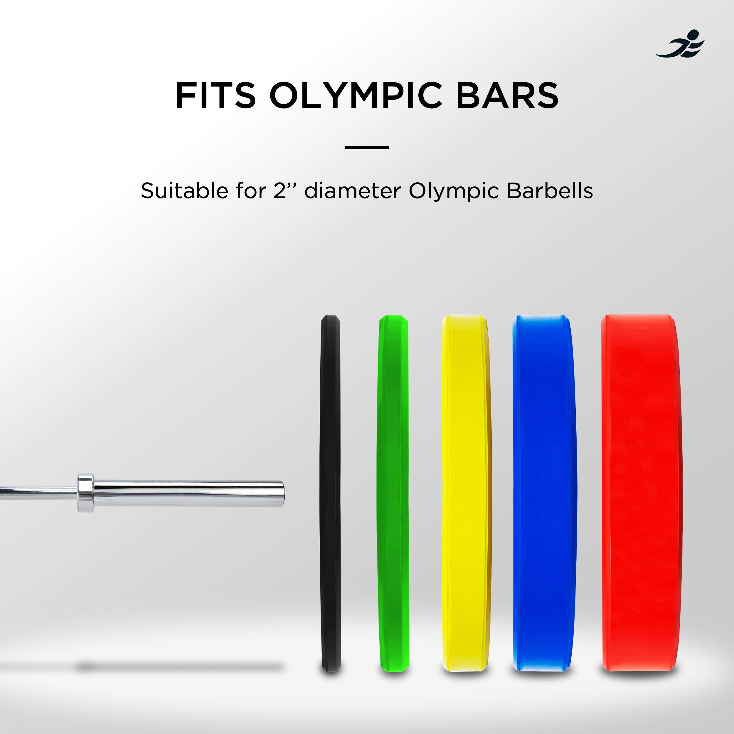 JLL® Olympic Bumper Weight Lifting Plates, 5kg-25kg, Colour Coded ...