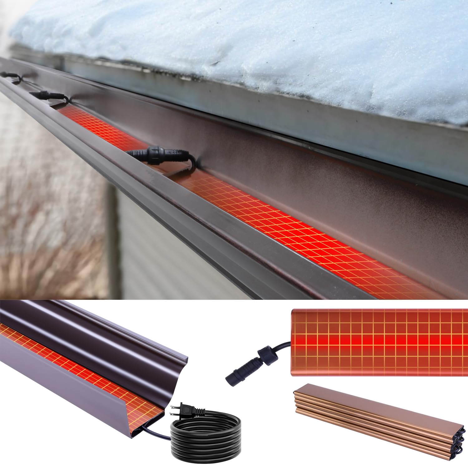 H&G Lifestyles 20ft Roof Gutter Heater - Winter Roof and Gutters Roof ...