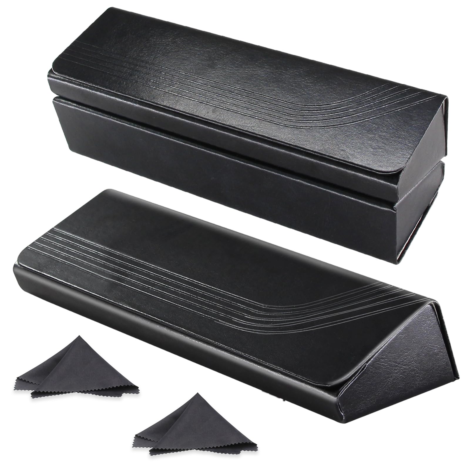 SMARTTOP 2 Pack Hard Shell Eyeglass Case，Sunglasses & Glass Case With ...
