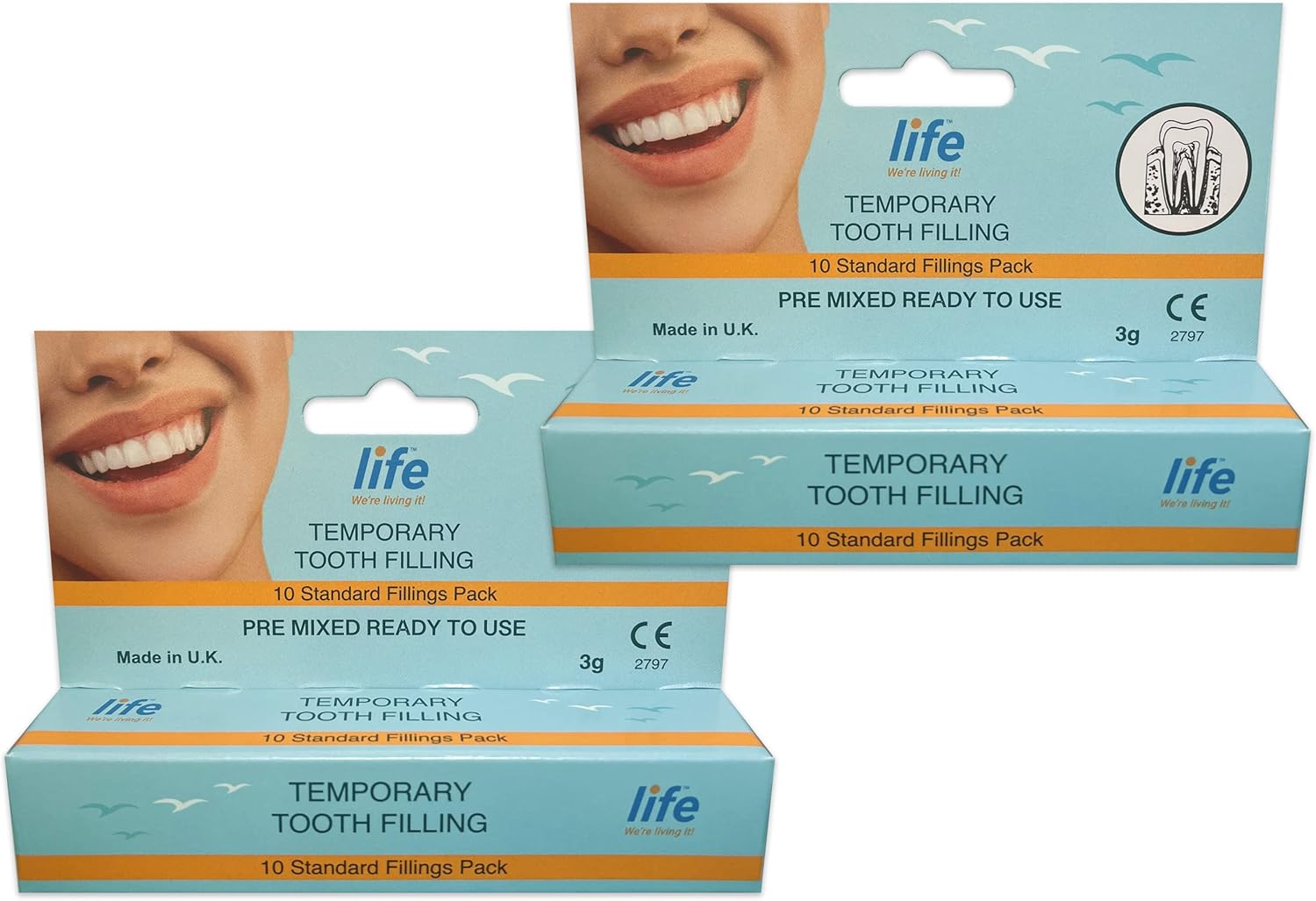 2 Pack LIFE Temporary Tooth Filling Dental First Aid Cavity Hole Fill ...