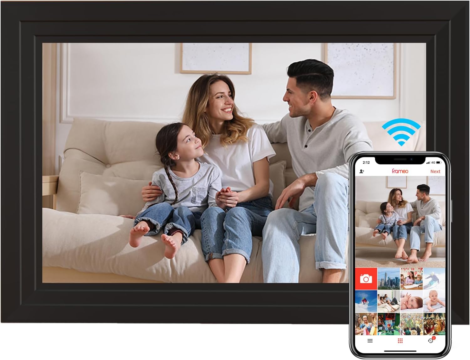 FRAMEO Digital Photo Frame 10.1 inch with 32G Internal Storage Smart ...