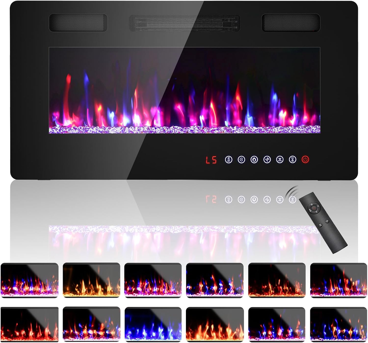 Amazon.com: Zionheat 36 inches Electric Fireplace-Wall Fireplace for ...