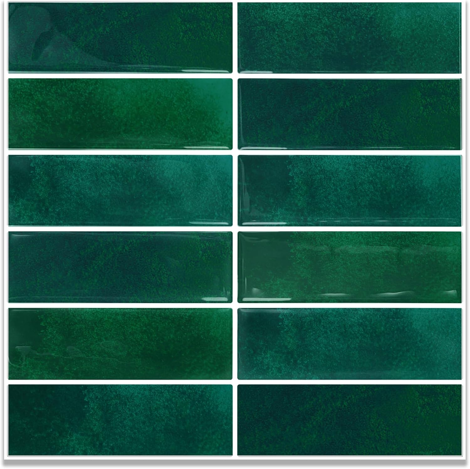 DEWOO Green Peel and Stick Kitchen Backsplash Subway Tile Back Splashes ...