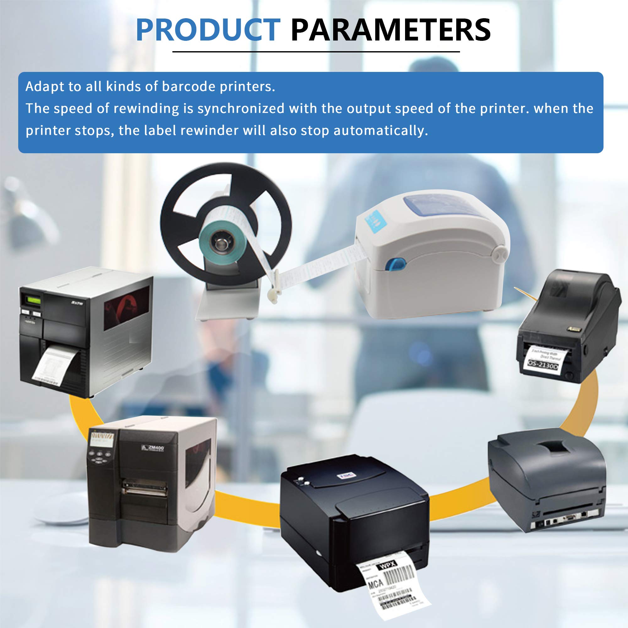 Frifreego Automatic Label Rewinder, 1-9 Gears Speed-Adjustable, Roll ...