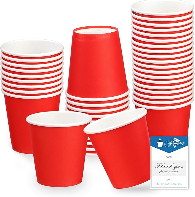 Amazon.com: Prgery 50 Pack 3oz Red Paper Cups,Mouthwash Cups ...