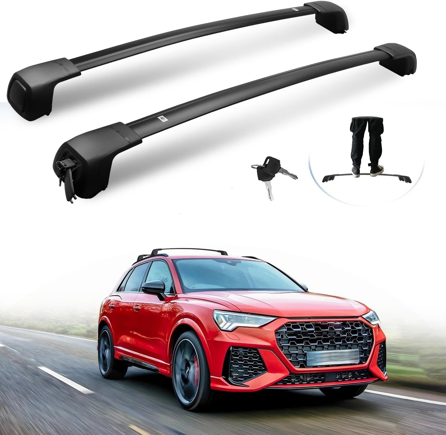 Amazon.com: Lockable Roof Racks for Audi Q3 2019-2024, Anti-Theft Black ...