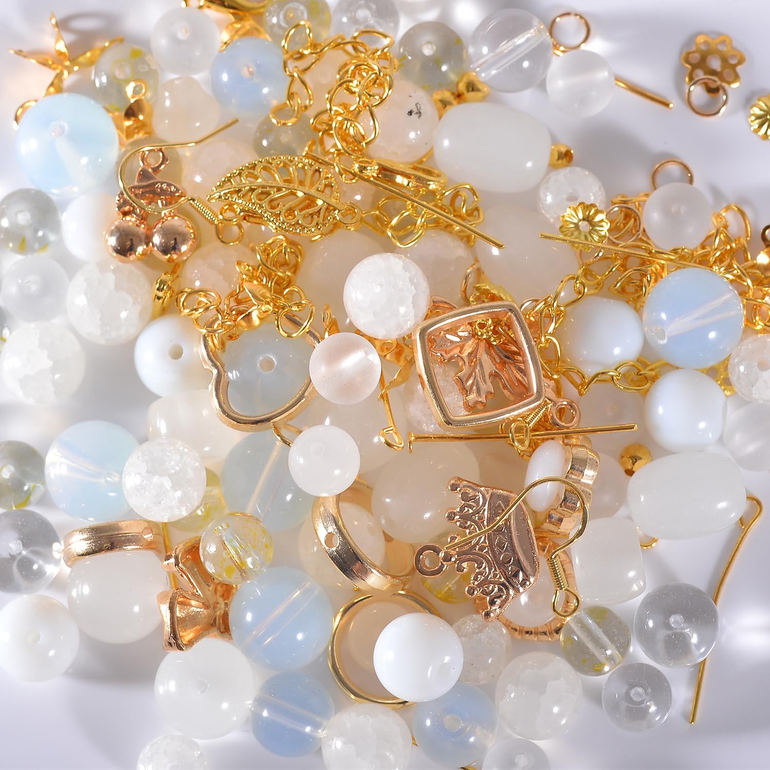 Amazon.com: 120g Random Glass Beads Kit for Jewelry Making, 6-10mm ...