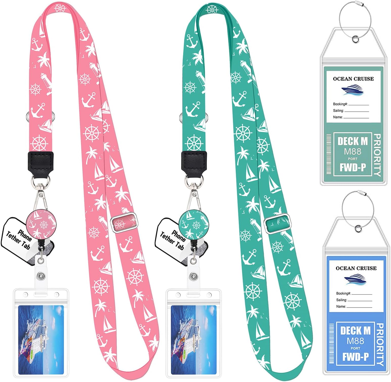 Amazon.com : 6 Pack Lanyards for Id Badges, Badge Women Lanyards with ...