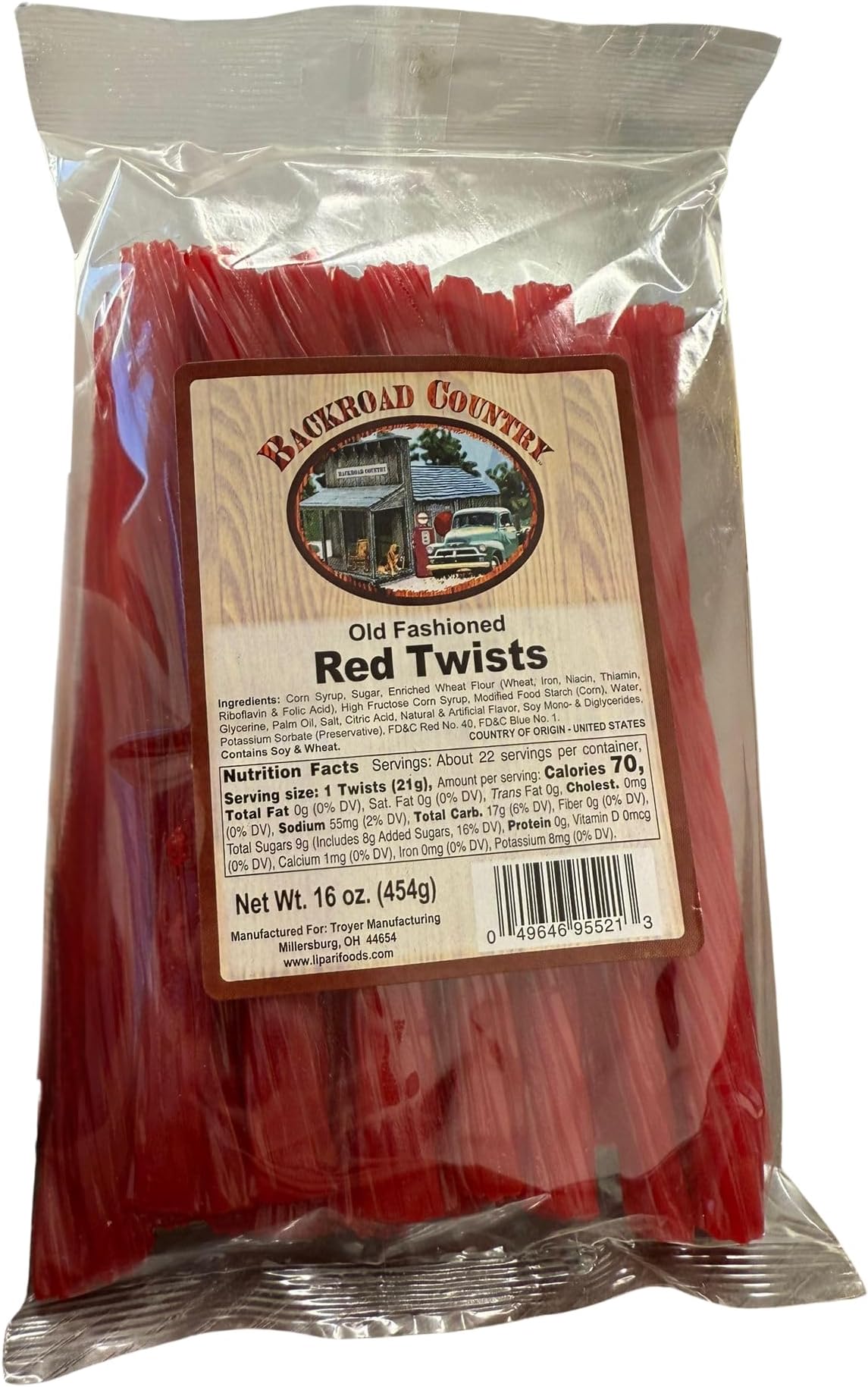 Amazon.com : Backroad Country Red Licorice Twists 16oz : Licorice Candy ...