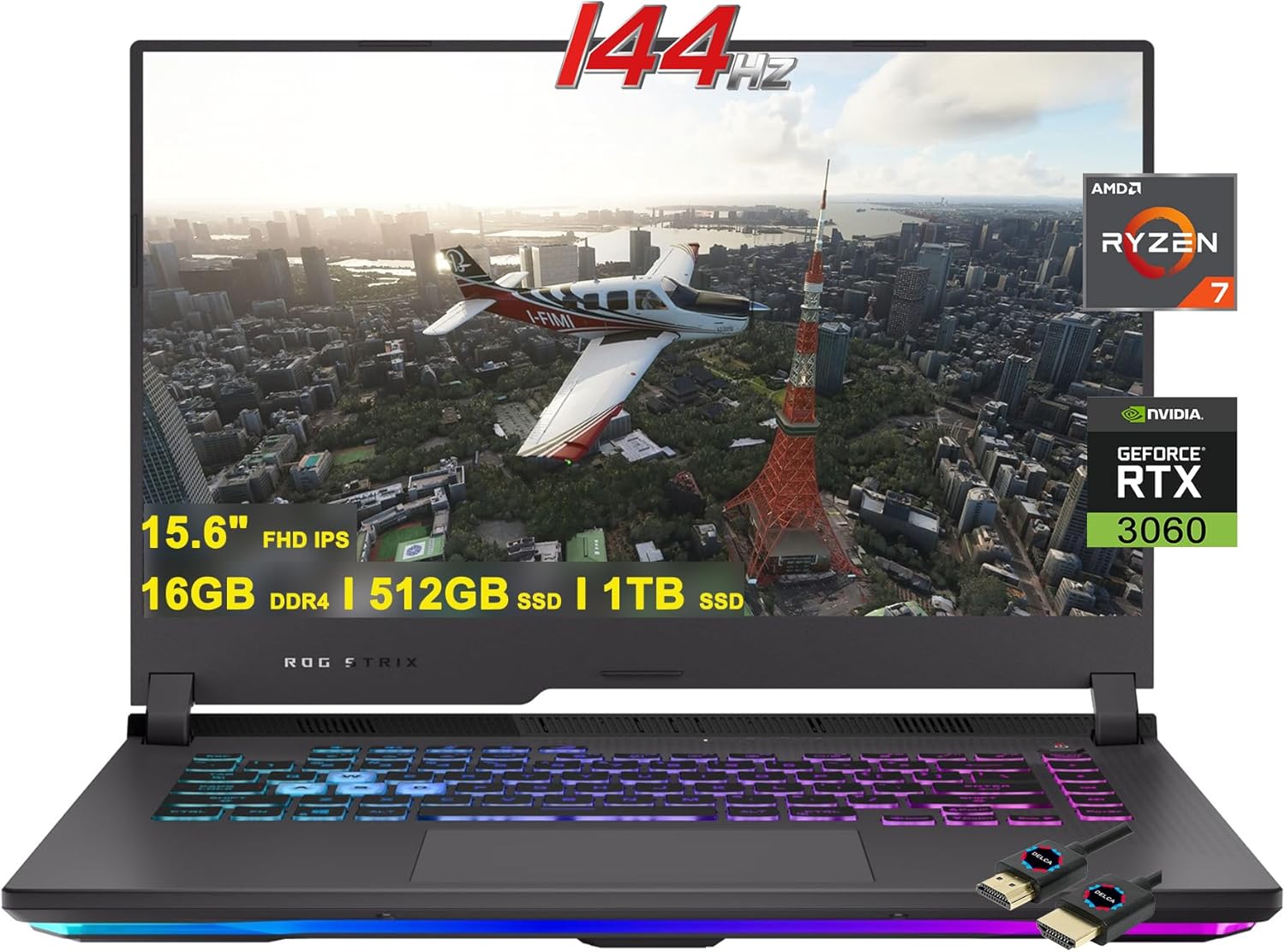 Amazon.com: ASUS 華碩 ROG Strix G15 G513 電競筆記型電腦 | 15.6 吋 FHD 144Hz | AMD ...