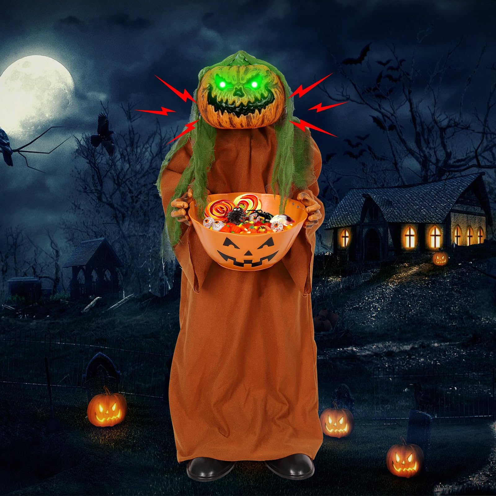 Amazon.com : Halloween Decorations Outdoor,34.5in Animated Halloween ...