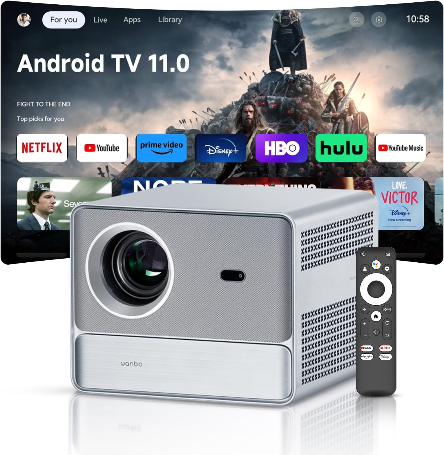 Amazon.com: 4K Supported Projector with Android TV 11, Wanbo Mozart 1 ...