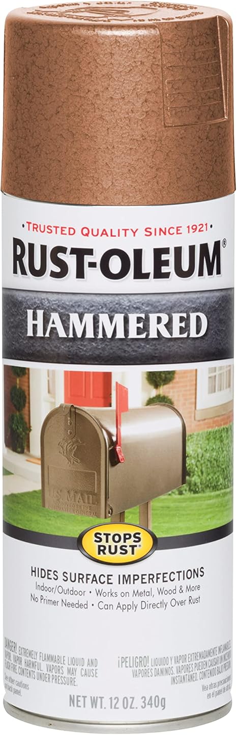 Rust-Oleum Hammered Metal Finish Spray Paint – Copper, 340g | Durable ...