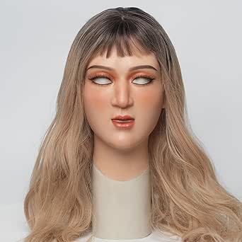 Amazon.com: tropesis Realistic Mask Female Mask Halloween Silicone Mask ...