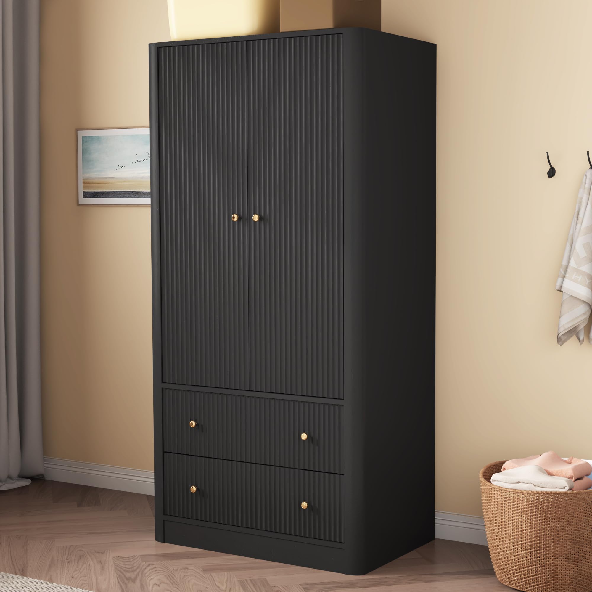 Amazon.com: GRENMEY Wardrobe Closet, Freestanding Closet Wardrobe ...