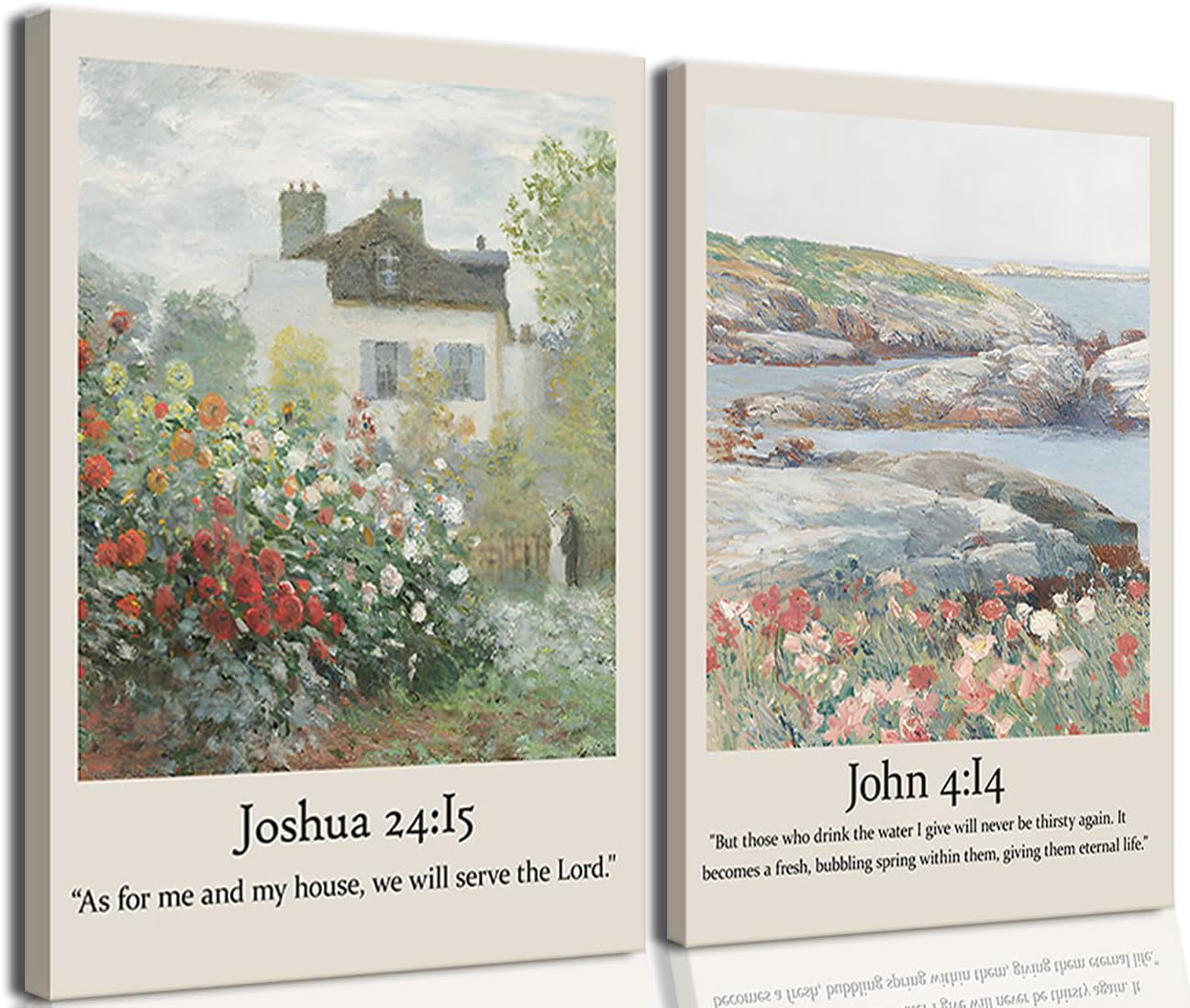 Framed Bible Verses Wall Decor Set of 2 Christian Jesus Pictures Wall ...