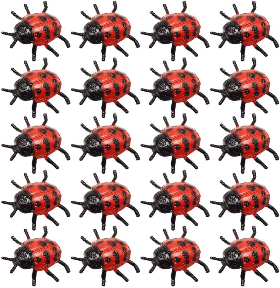 Amazon.com: TOYANDONA 25 Pieces Mini Ladybug Figurine Realistic Fake ...