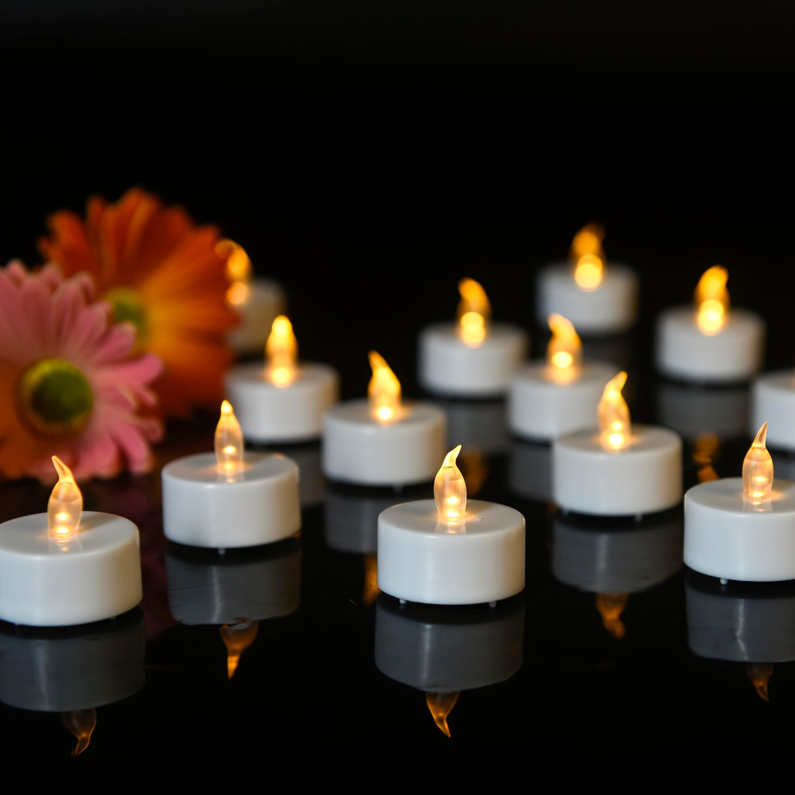 LED Tea Lights - Battery Operated,Realistic and Bright Flickering ...