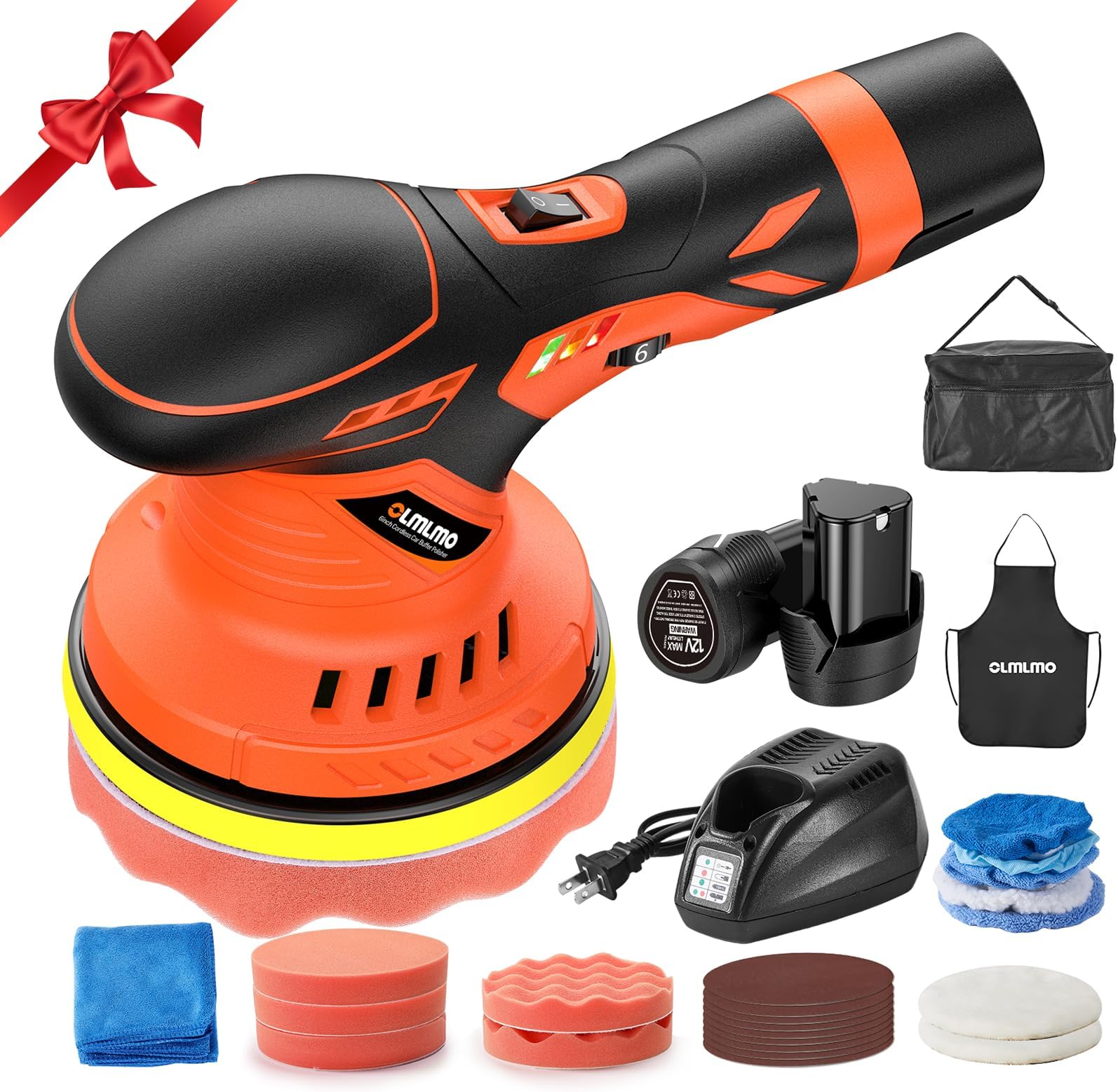 Amazon.com: olmlmo Cordless Car Buffer Polisher - with 2pcs 12V Lithium ...