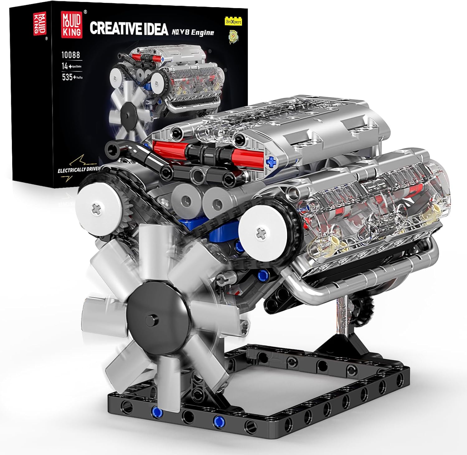 Mould King 10088 V8 Engine Building Kit - Build Your Own V8 Engine Toy ...