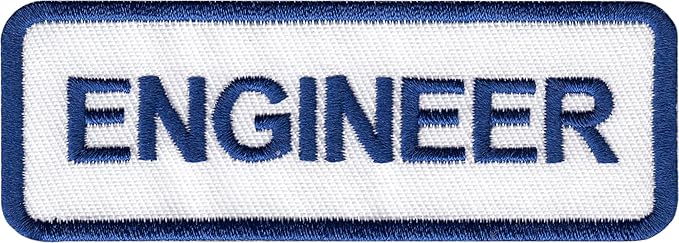 Amazon.com: Engineer Name Tag - Embroidered Iron On Patch : Arts ...