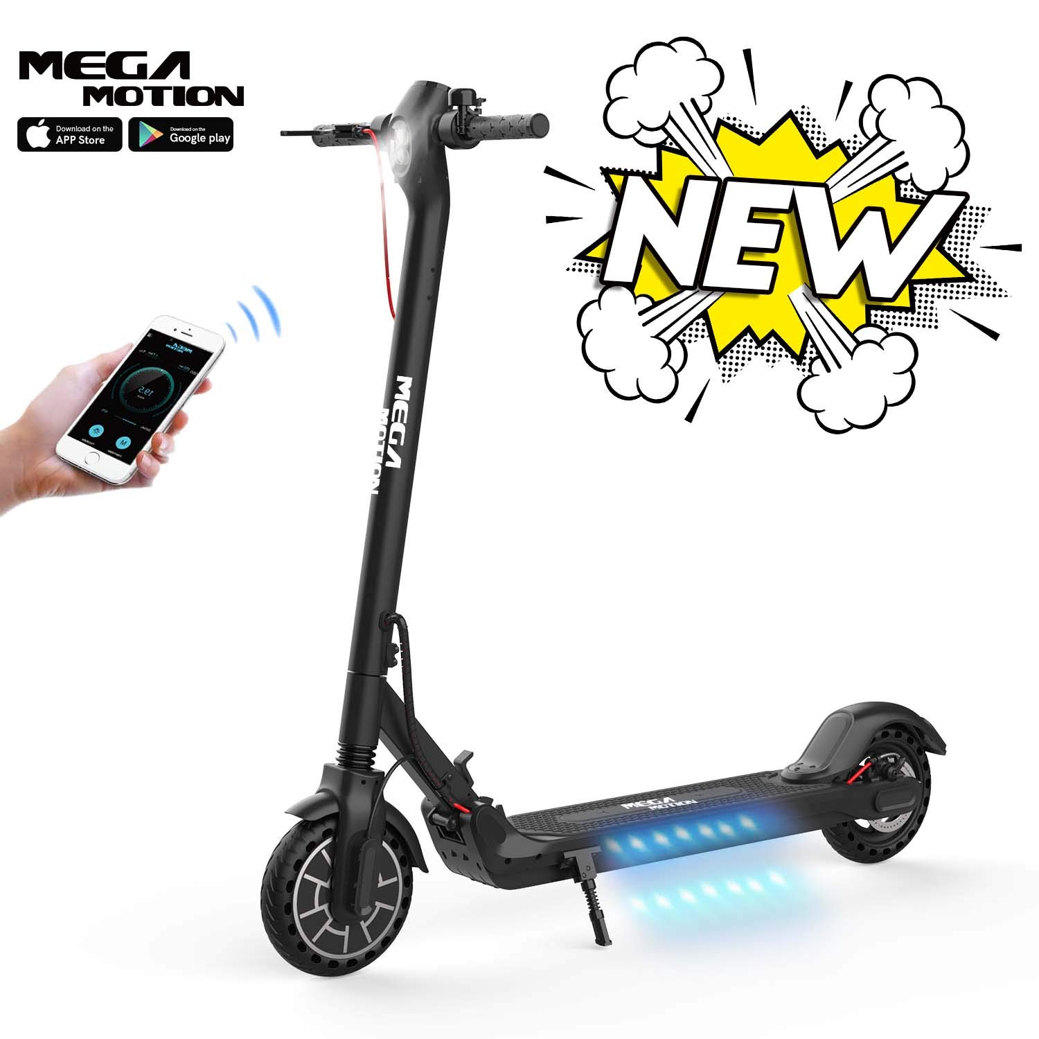 Buy Mega Motion Electric Scooter 8.5 ”Foldable with APP, E scooter 350W ...