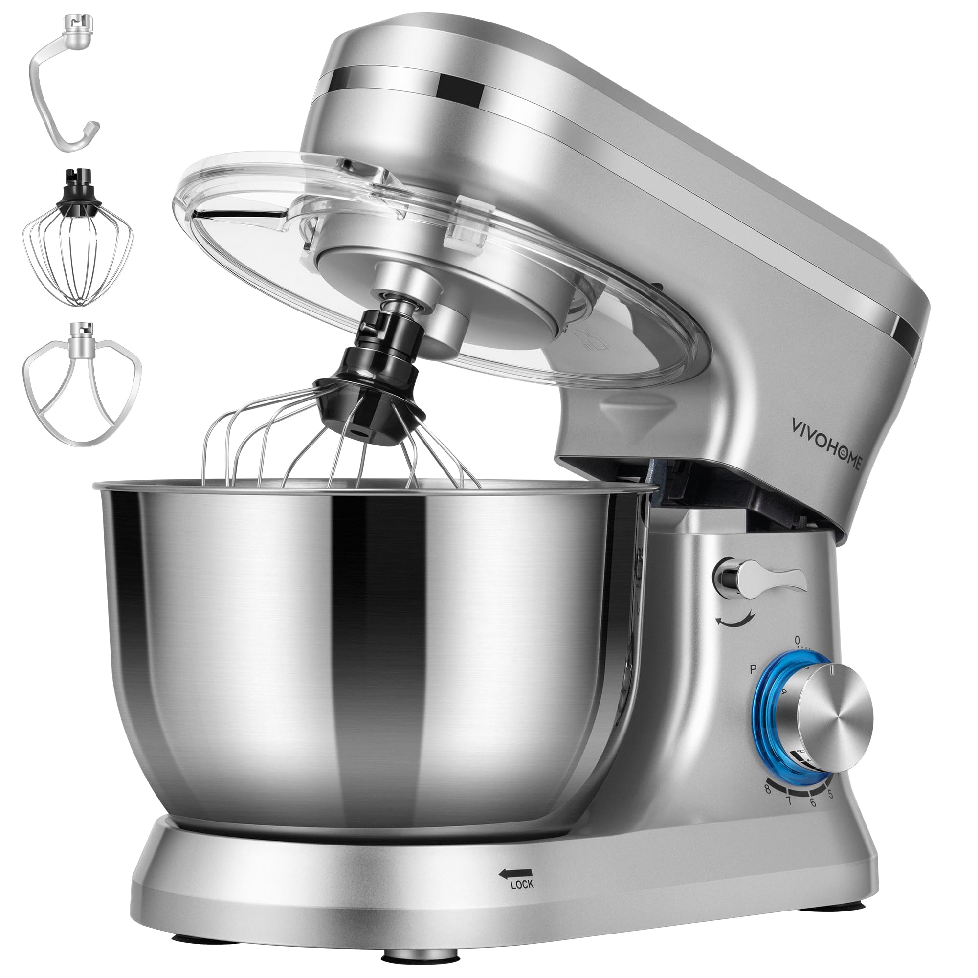 Amazon.com: VIVOHOME 4.75 Quart Stand Mixer, 8 Speed Kitchen Electric ...