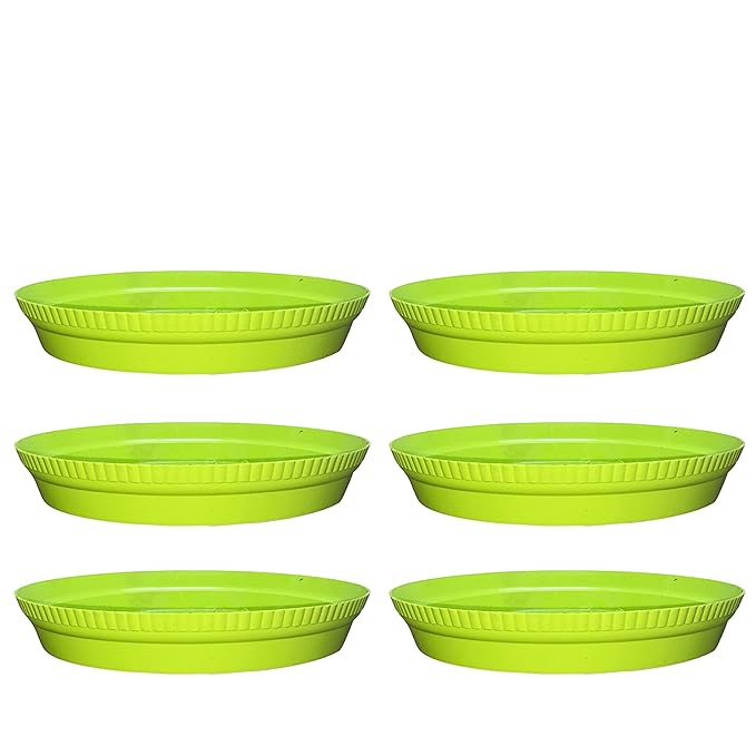 GREENRI 4 Inches (Pack of 6) Heavy Duty Plastic Round Planter Bottom ...