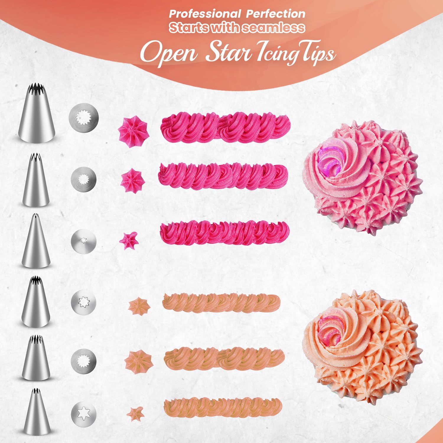 Snapklik.com : RFAQK Icing Bags And Tips Set For Beginners
