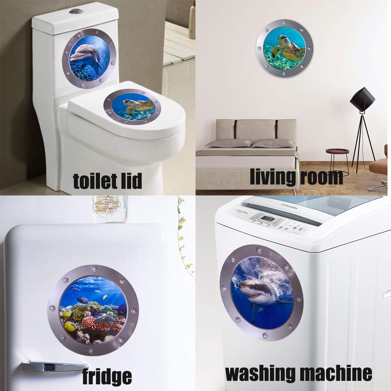 Snapklik.com : OTDCGI 11 Inch Round 3D Porthole Window Adhesive ...