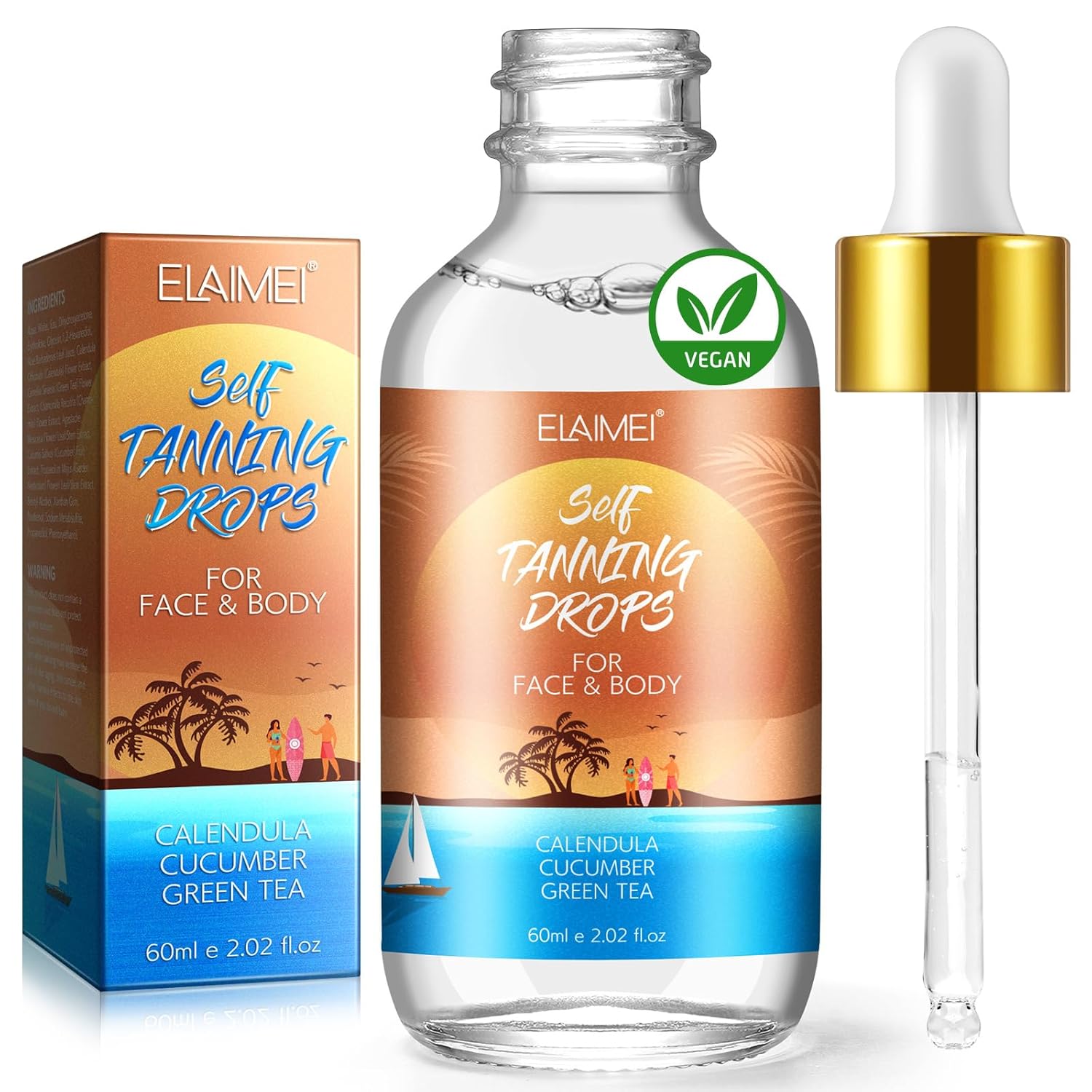 Amazon.com : Self Tanning Drops for Face & Body - Fast-Acting, Long ...