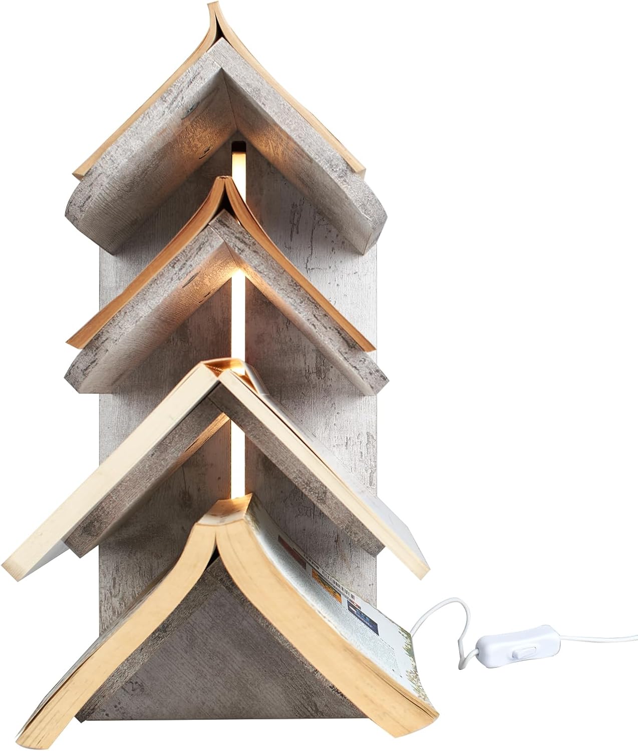 Amazon.com: ZhuoChiMall Tree Bookshelf with Lights, Desktop Wooden Book ...