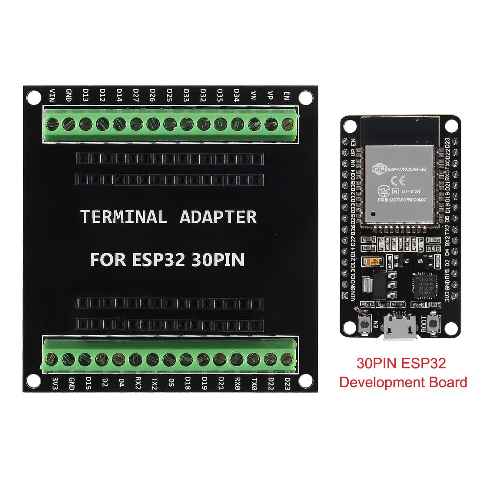Snapklik.com : AITIAO 2PCS ESP32 Breakout Board 30Pin GPIO 1 Into 2 Compatible