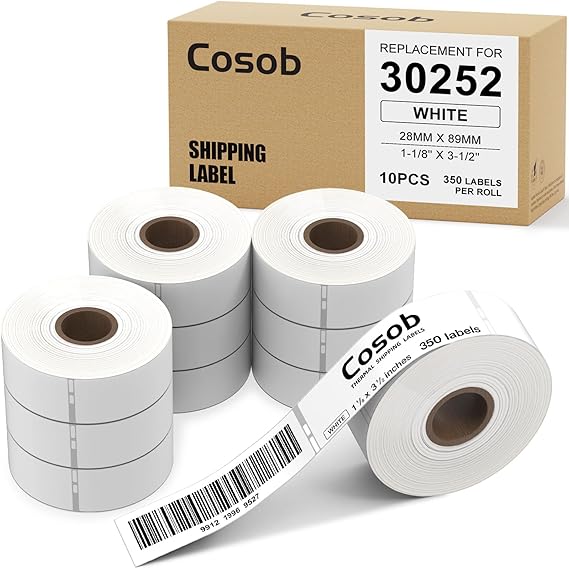Amazon.com : COSOB 30252 labels (1-1/8 x 3-1/2) Address & Barcode ...