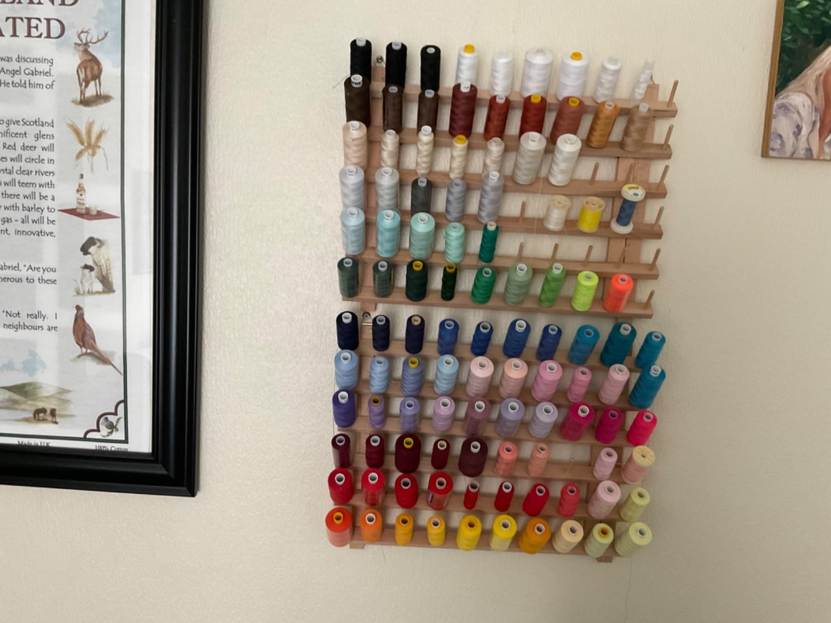 New brothread 2x60 Spools Wooden Thread Rack/Thread Holder Organizer ...