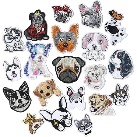 Woohome 20 PCS Dog Iron On Patches Sew On Patches DIY Decoration or ...